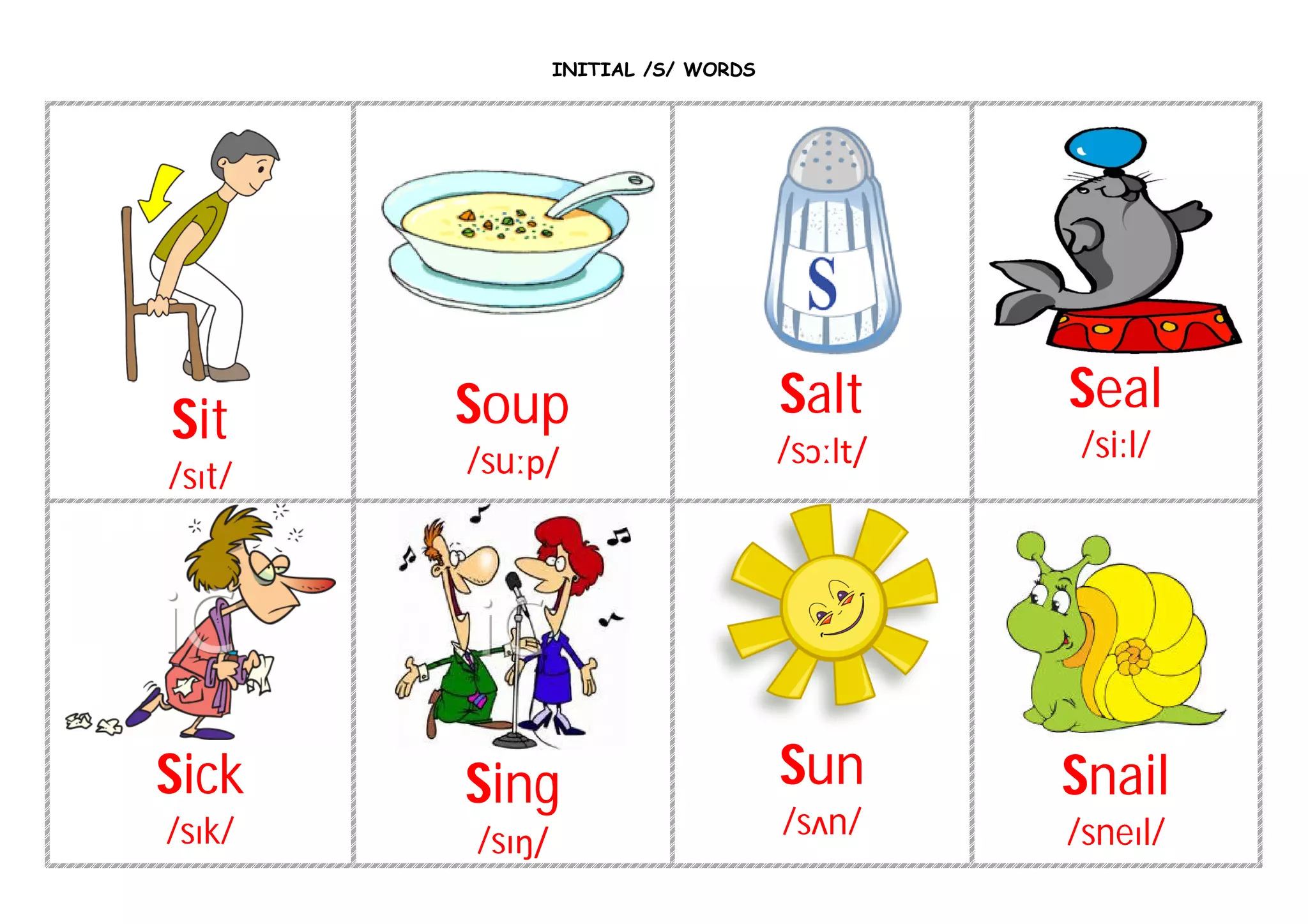 Initial s flashcards | PDF