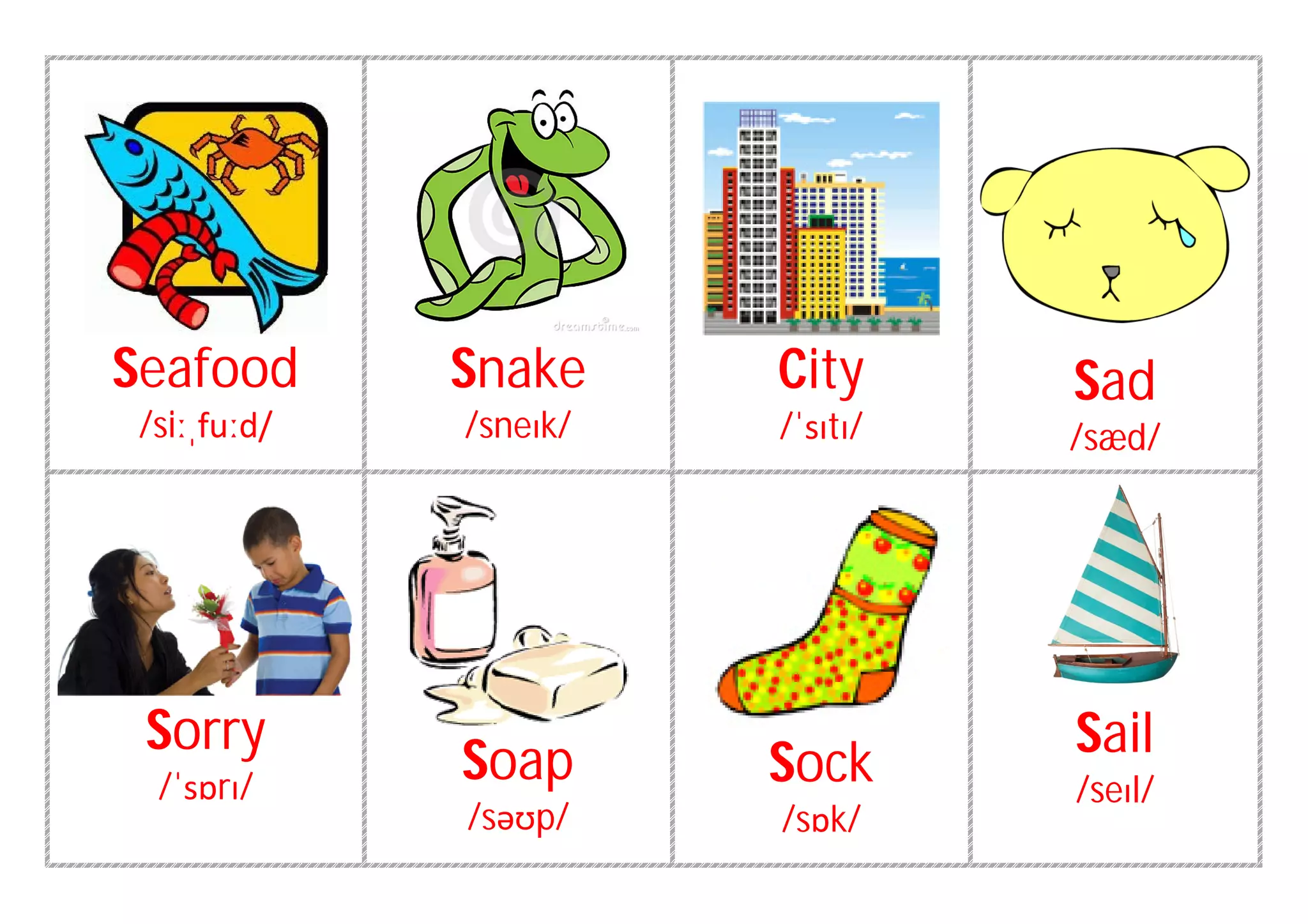 Initial s flashcards | PDF