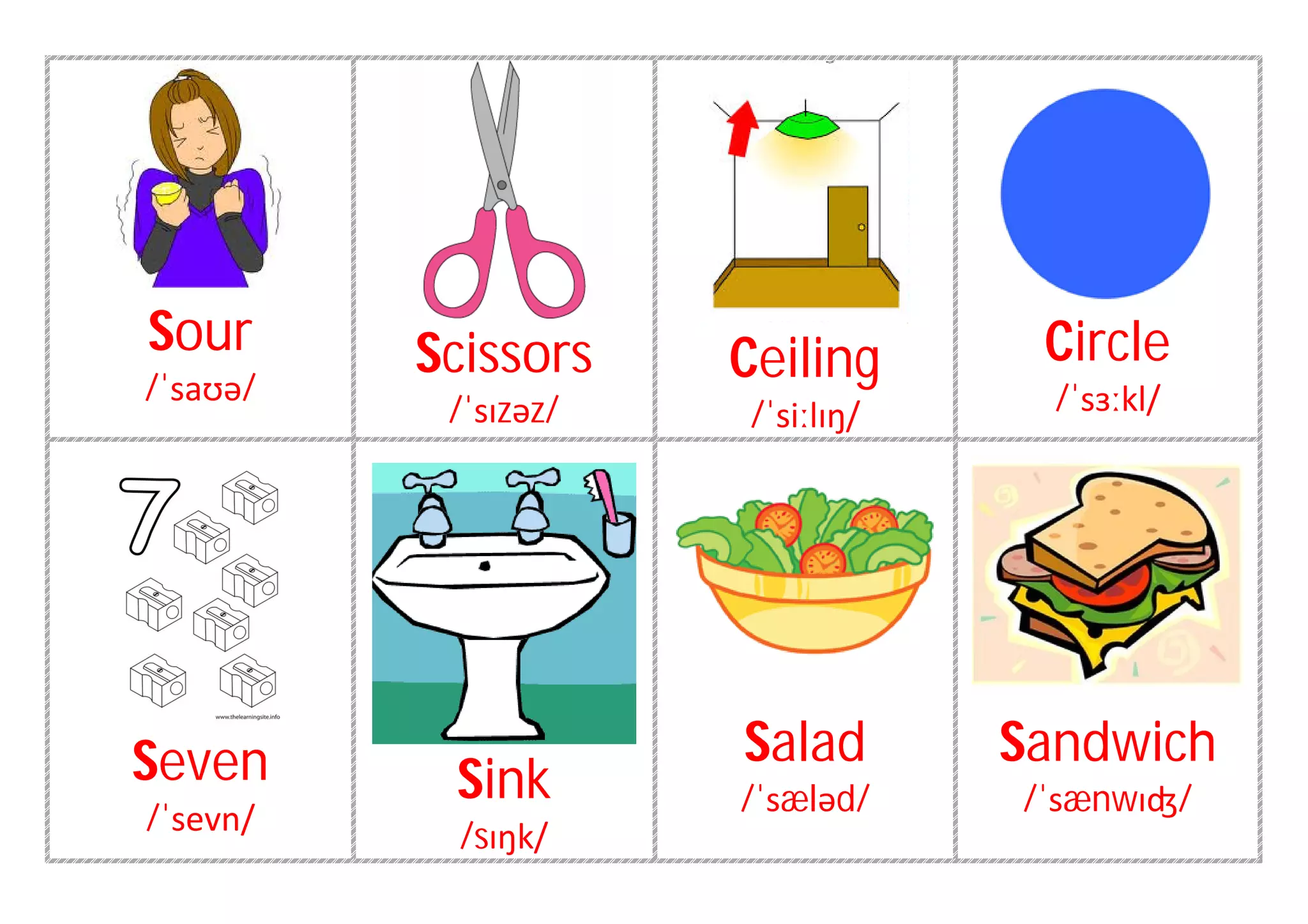 Initial s flashcards | PDF