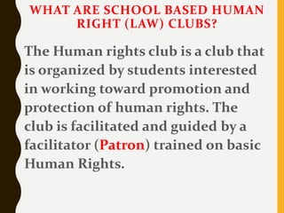 Initial training for establishment of school based hr club | PPT