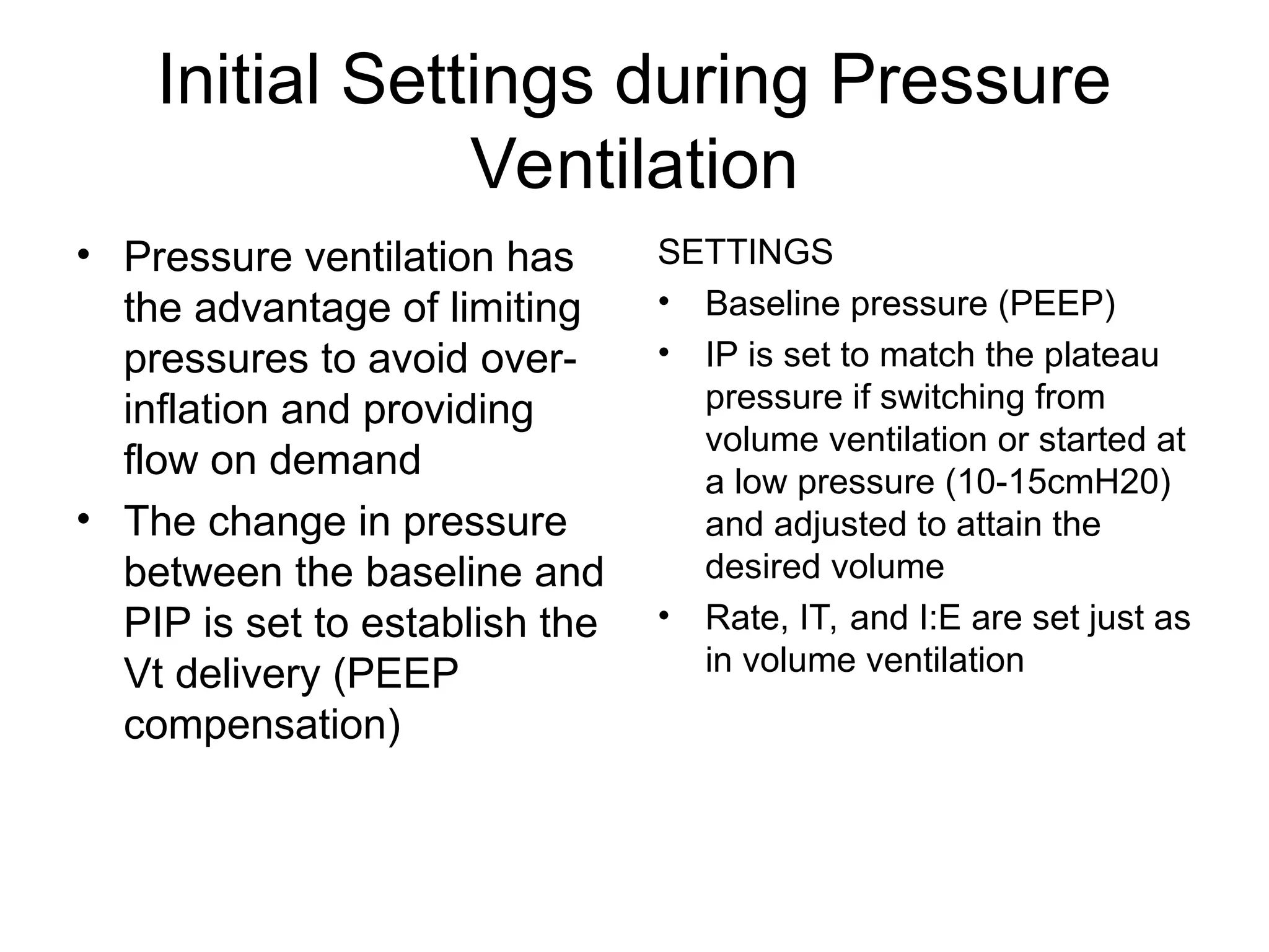 InitialVentilatorSettings of mechanical ventilation.ppt