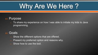 How to Initiate Kids Into Java Programming | PPT