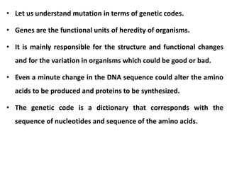 Initiation and termination codons , mutation and genetic code | PPTX