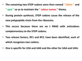Initiation and termination codons , mutation and genetic code | PPTX