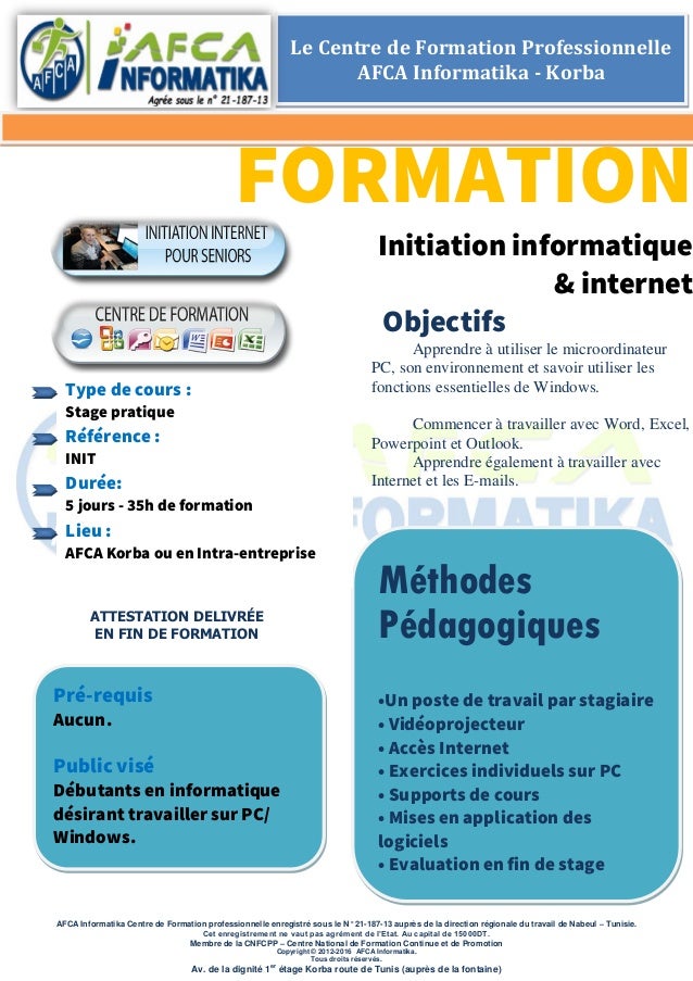 Initiation informatique et internet