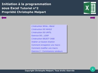 Initiation à la programmation sous excel tutoriel2 | PDF