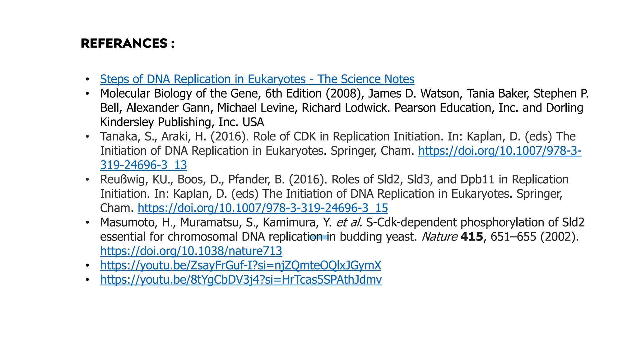 INITIATION mol bio Dna in eukaryotes initiation part | PDF
