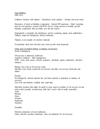 Initiation of bp du pont biotech partnership for biobutanol 2003 tsw ...