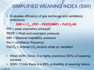 Initiation of mechanical ventilation and weaning | PPTX