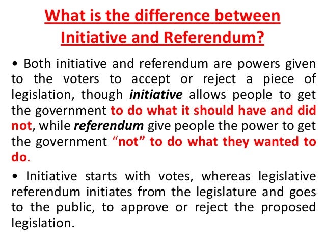 Initiative and referendum