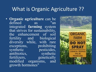 INITIATIVES TAKEN BY GOVERNMENT FOR PROMOTING ORGANIC FARMING | PPTX
