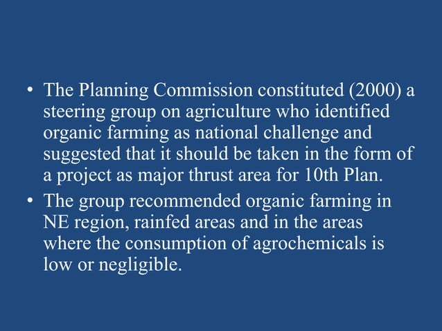 INITIATIVES TAKEN BY GOVERNMENT FOR PROMOTING ORGANIC FARMING | PPTX