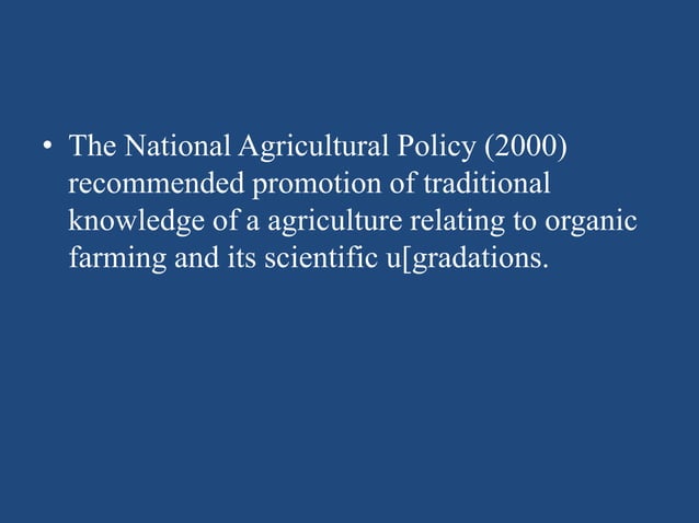 INITIATIVES TAKEN BY GOVERNMENT FOR PROMOTING ORGANIC FARMING | PPT
