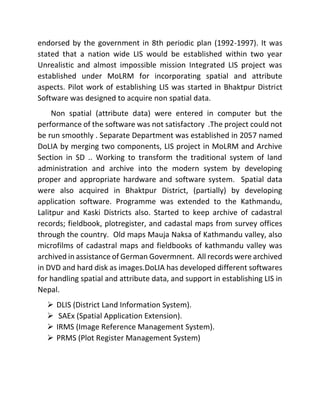 Initiatives by Government of Nepal for Handling Spatial and Aspatial ...