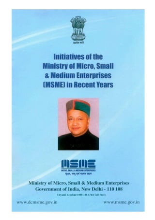 Initiatives of the msme for finance, subsidy & project related support ...