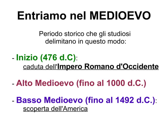 Inizio del Medioevo | ODP