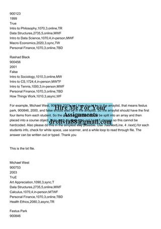In java and based upon a txt file please add the first FOUR.pdf