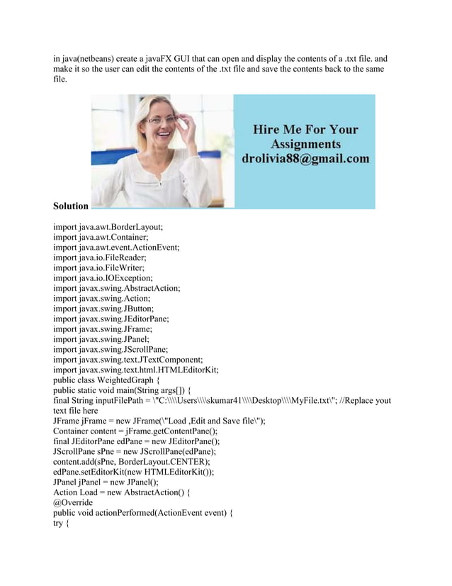 In Javanetbeans Create A Javafx Gui That Can Open And Display The Codocx