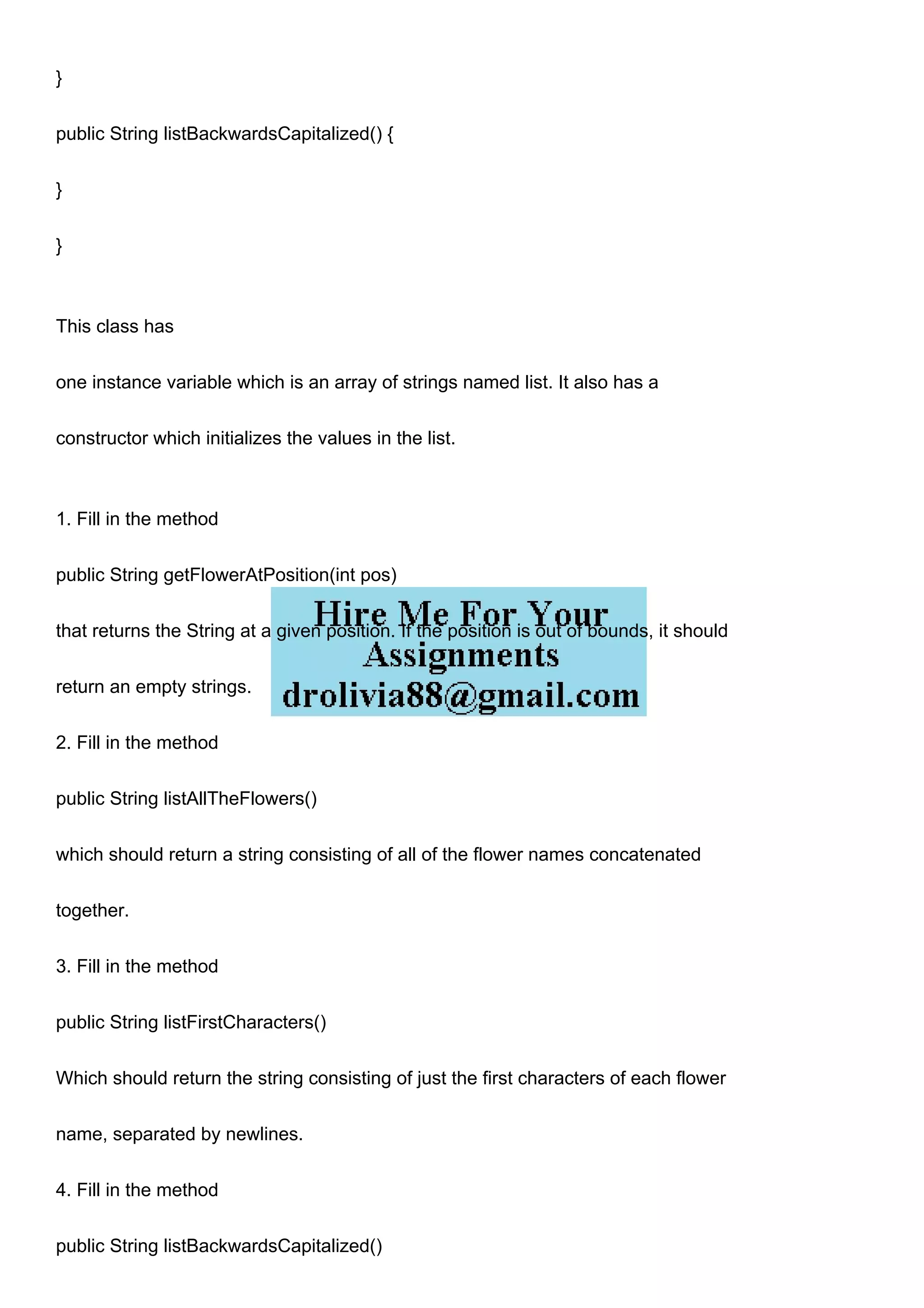 In java this manages a list of flower names public class Flo.pdf