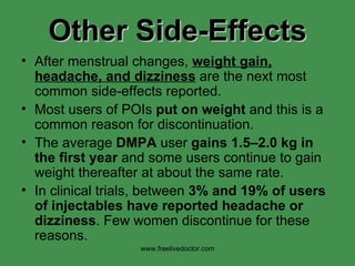 Contraceptive Injection Side Effects