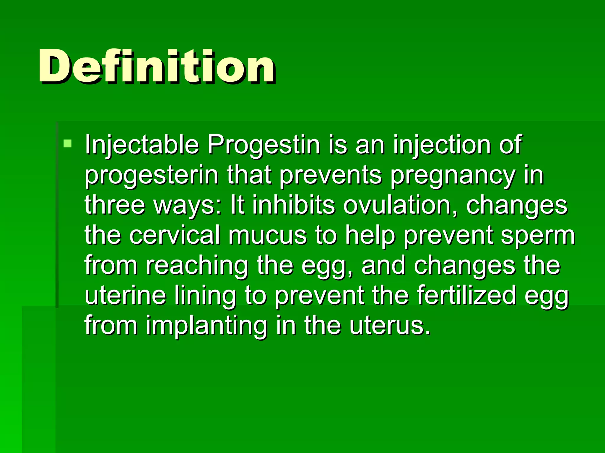 Injectable Progestin By Jonathan Lynch | PPT