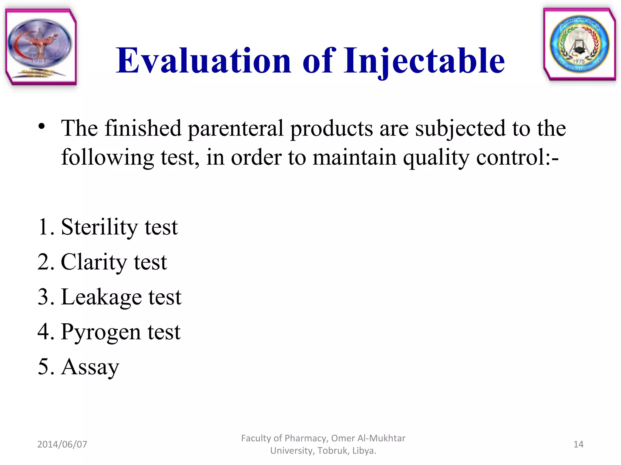 Injectable solutions | PPT