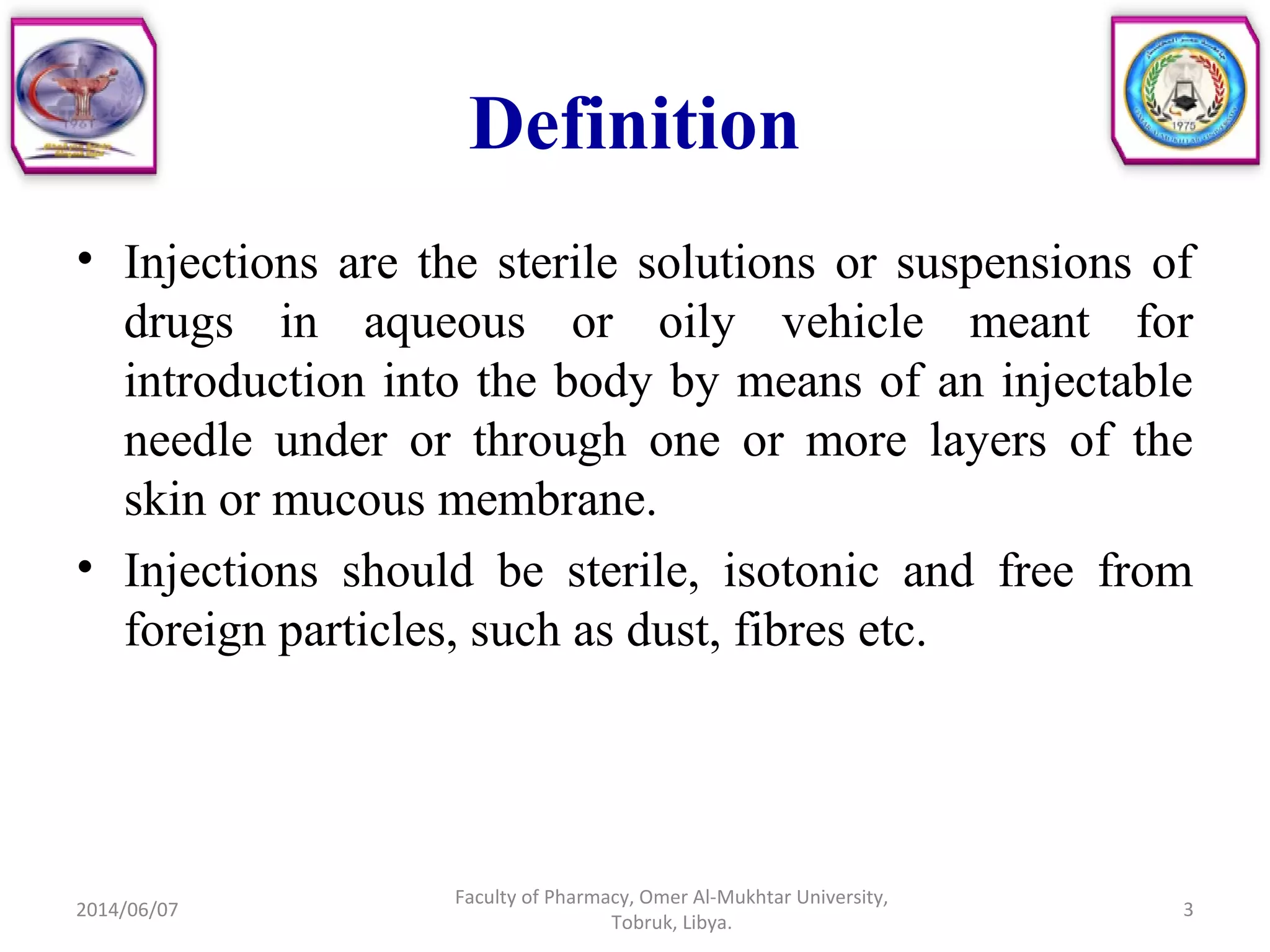 Injectable solutions | PPT