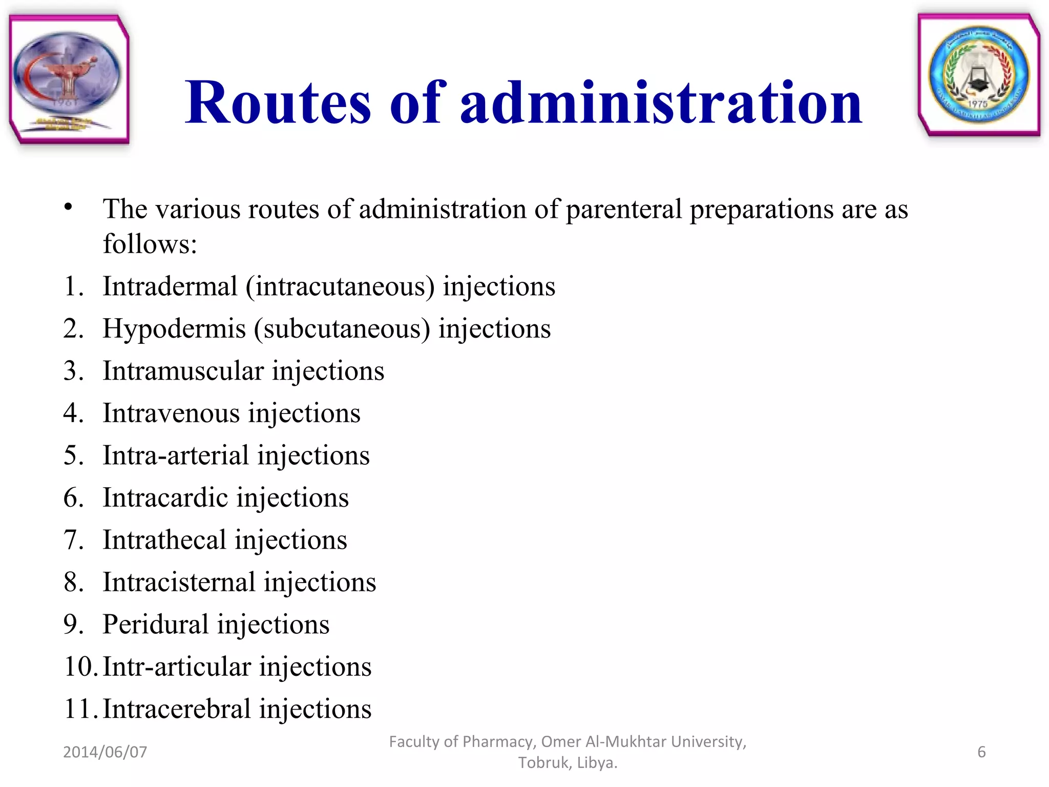 Injectable solutions | PPT
