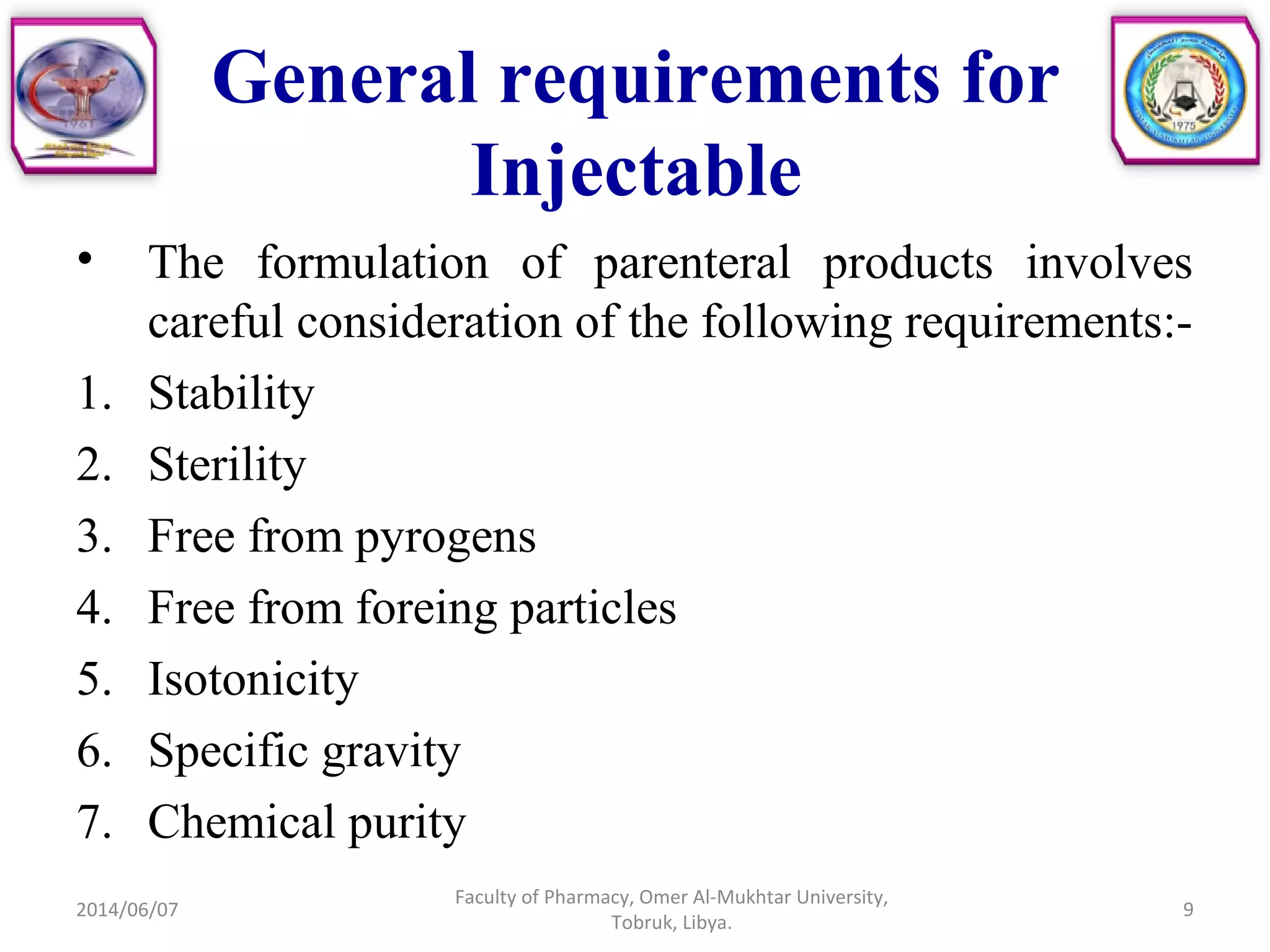 Injectable solutions | PPT