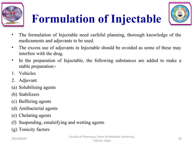 Injectable solutions | PPT