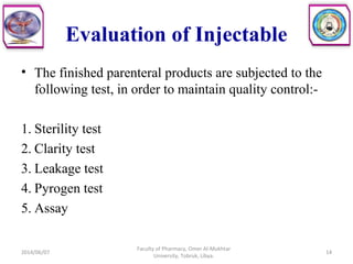 Injectable solutions | PPT