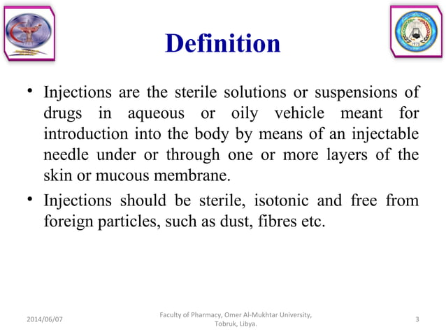 Injectable solutions | PPT