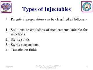 Injectable solutions | PPT