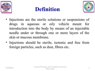 Injectable solutions | PPT