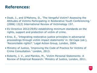 Using victim personal statements to inject restorative principles into criminal sentencing | PPT