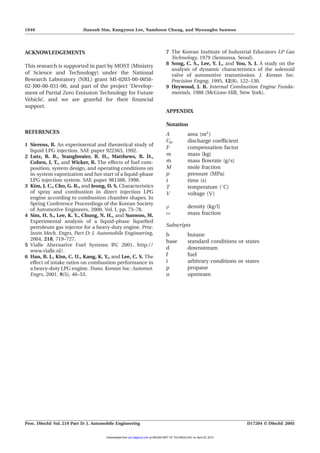 Injection characteristics of a liquid phase lpg injection | PDF