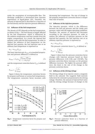 Injection characteristics of a liquid phase lpg injection | PDF