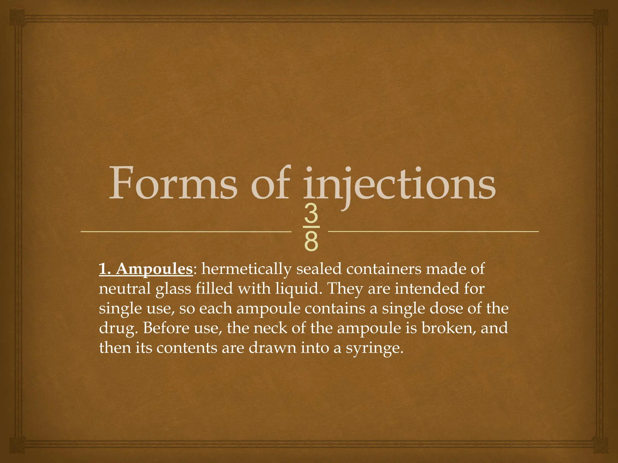INJECTIONES exercise S. pharmacology.pptx