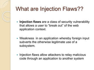 Injection flaws | PPTX