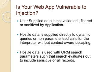 Injection flaws | PPTX