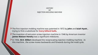 INJECTION MOLDING Machine And its process And its Types | PPT