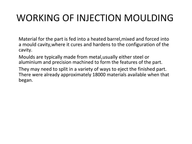 Injection moulding machine ppt | DOC