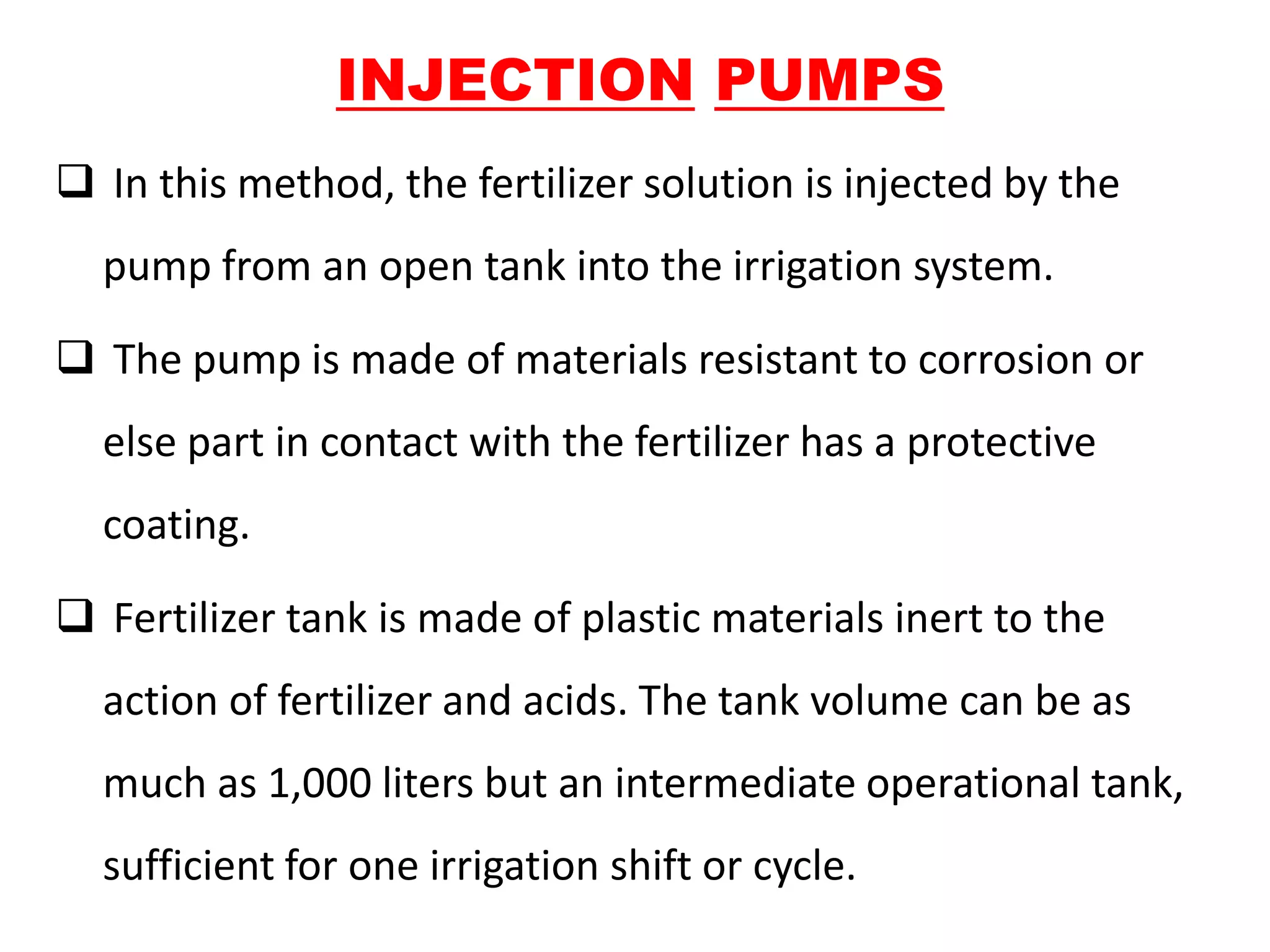 Injection Pump (fertigation method) | PPTX