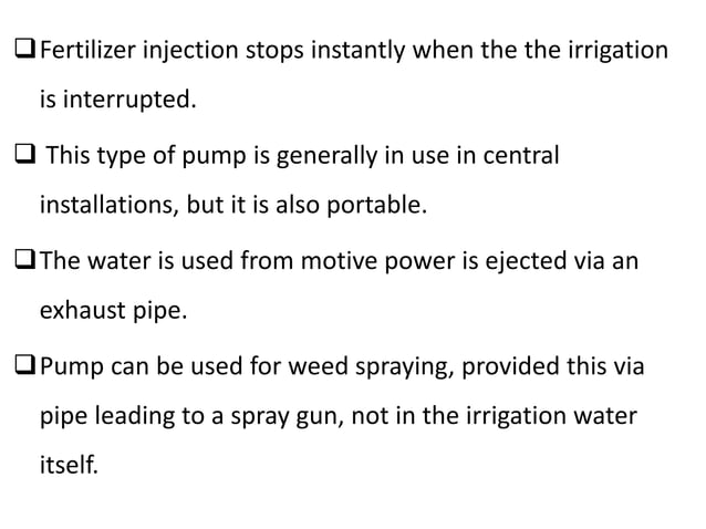 Injection Pump (fertigation method) | PPTX | Agriculture | Industries