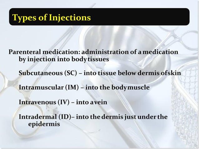 Injections | PPTX | First Aid | Injuries