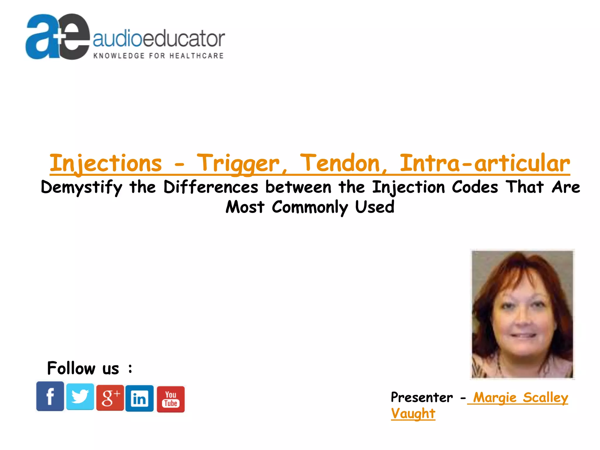 Injections - Trigger, Tendon, Intra-articular | PPT