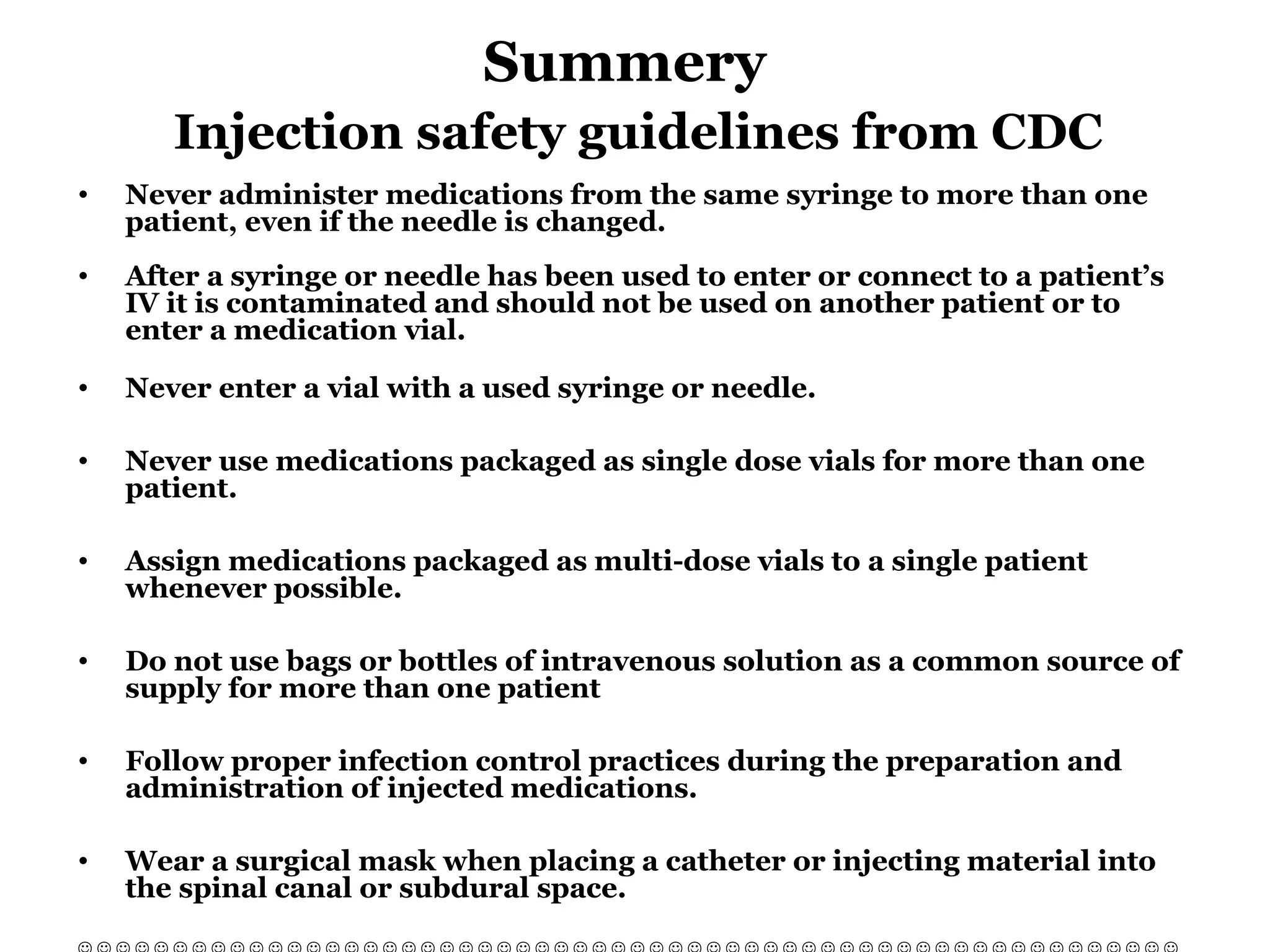Injection safety According to CDC guideline | PPT