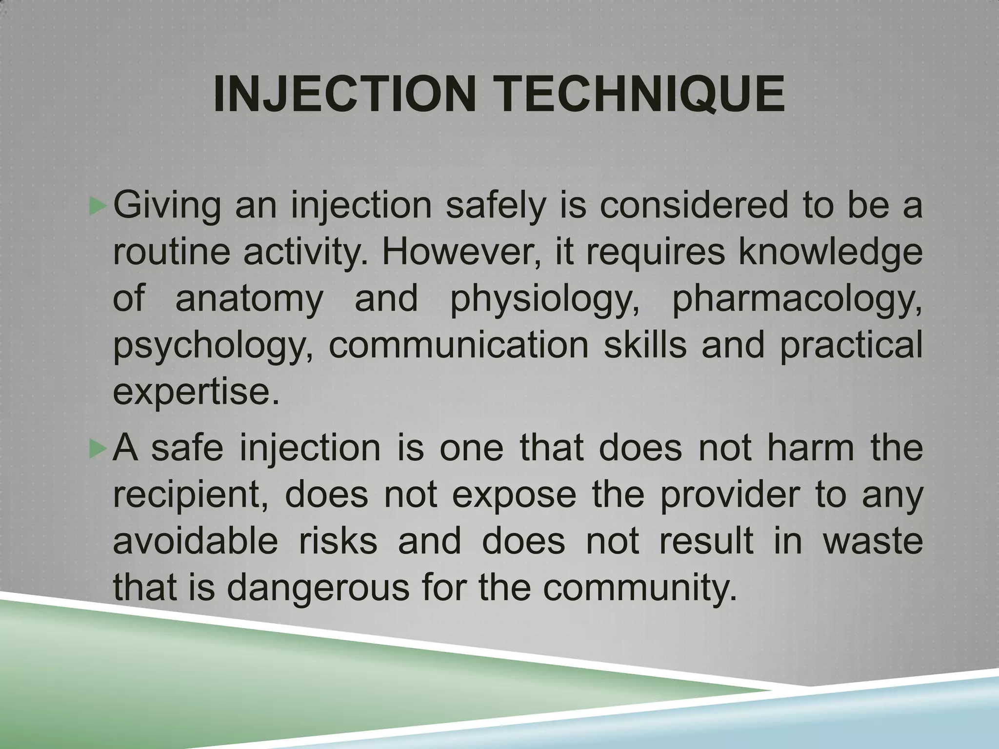 Injection Technique | PPTX