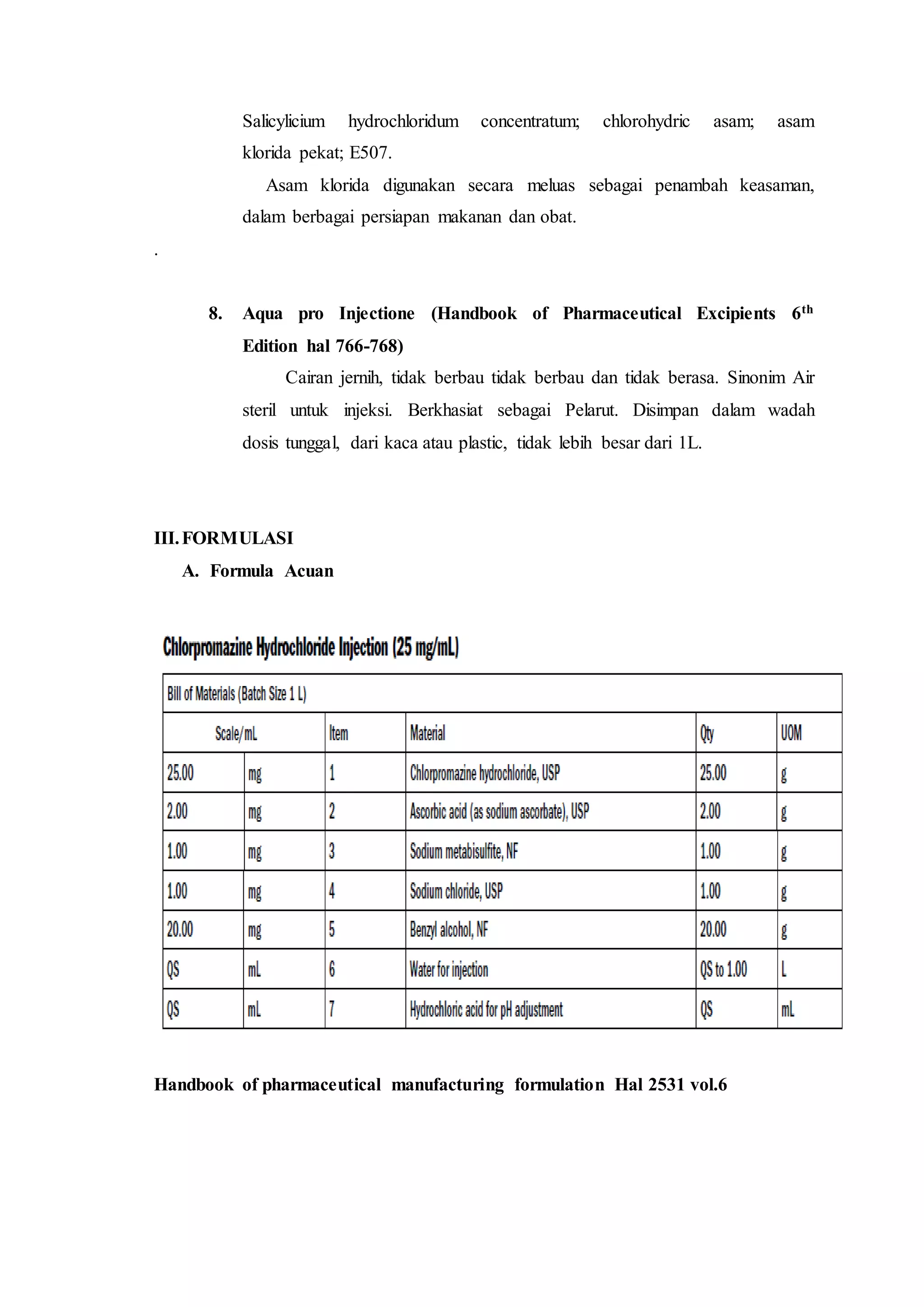 Laporan Teknologi Sediaan Steril : Pembuatan Injeksi klorpromazin HCL ...