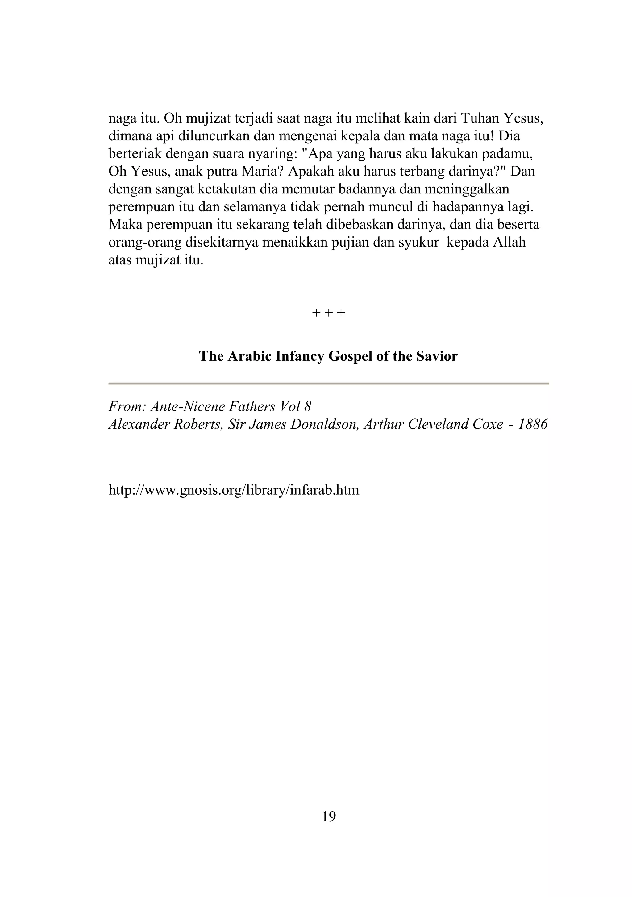 Injil bahasa Arab tentang Masa Kecil Sang Penyelamat | PDF